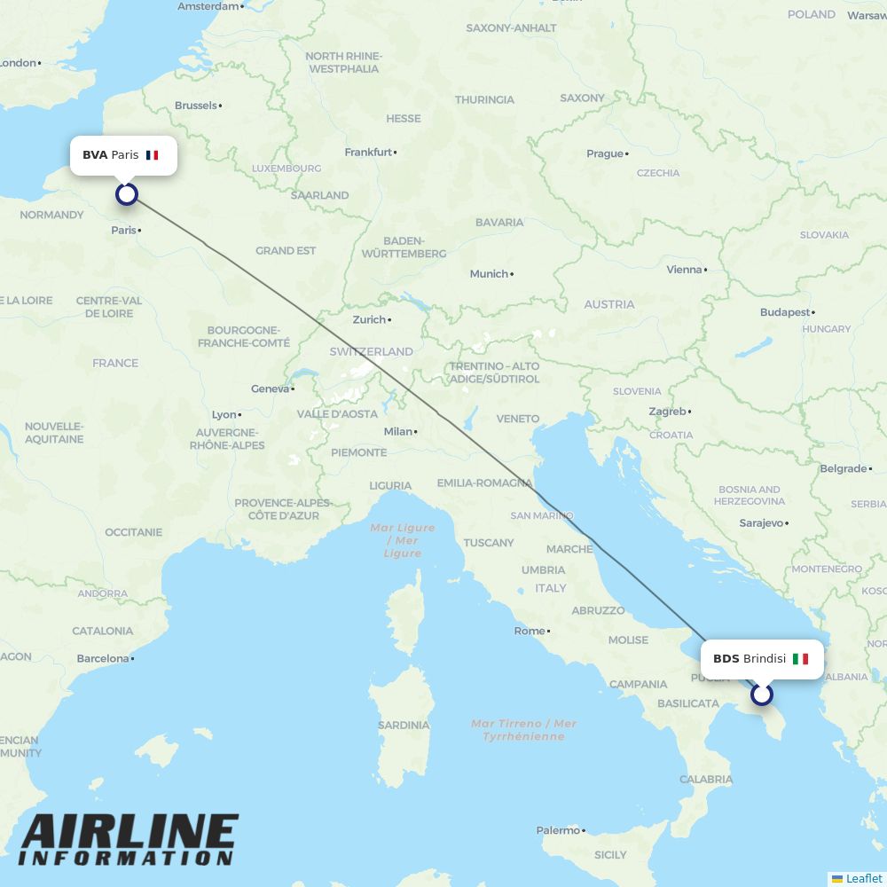 Airlines with flights from Brindisi to Paris (BDS to BVA) | Airline ...