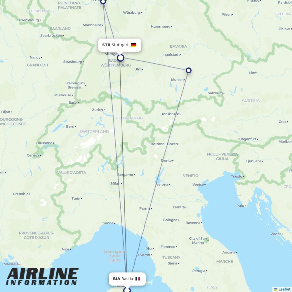 Airlines with flights from Bastia to Stuttgart (BIA to STR) | Airline ...