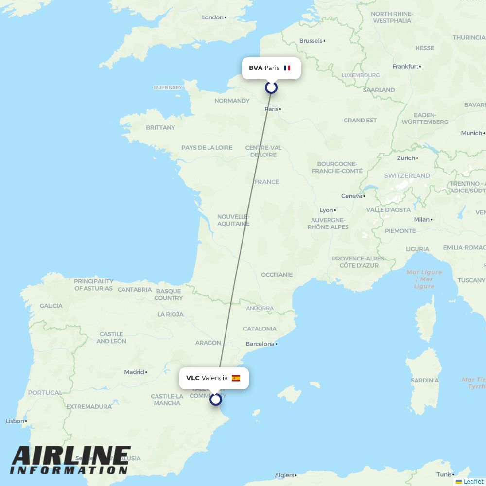 Airlines with flights from Paris to Valencia (BVA to VLC) | Airline ...
